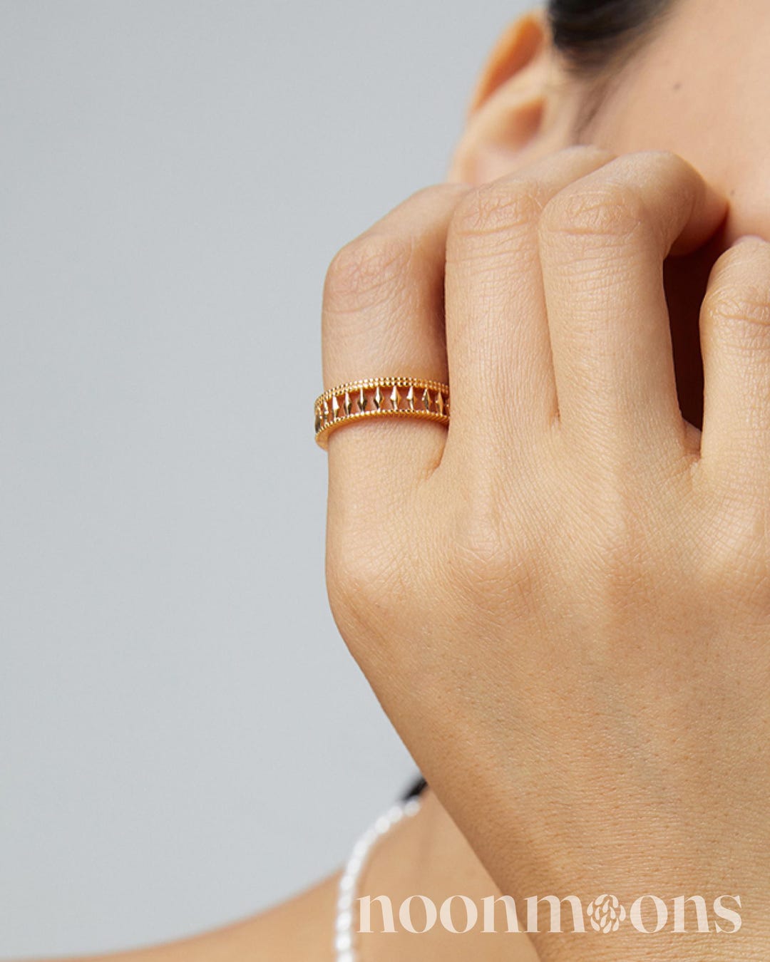 Starlight Pillars Adjustable Ring in Silver or Gold-plated Minimalist ...