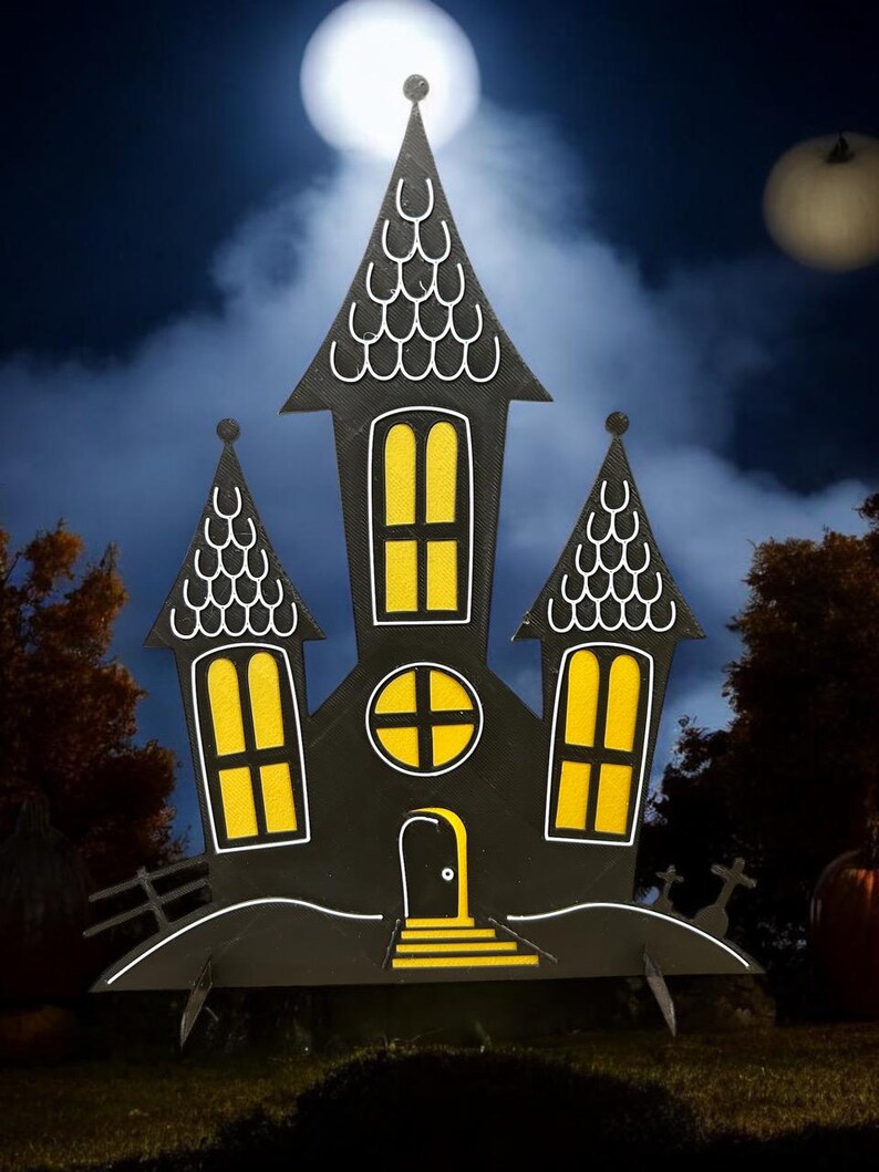 Halloween Flat House 3D Printed W/ Tea Light - Etsy