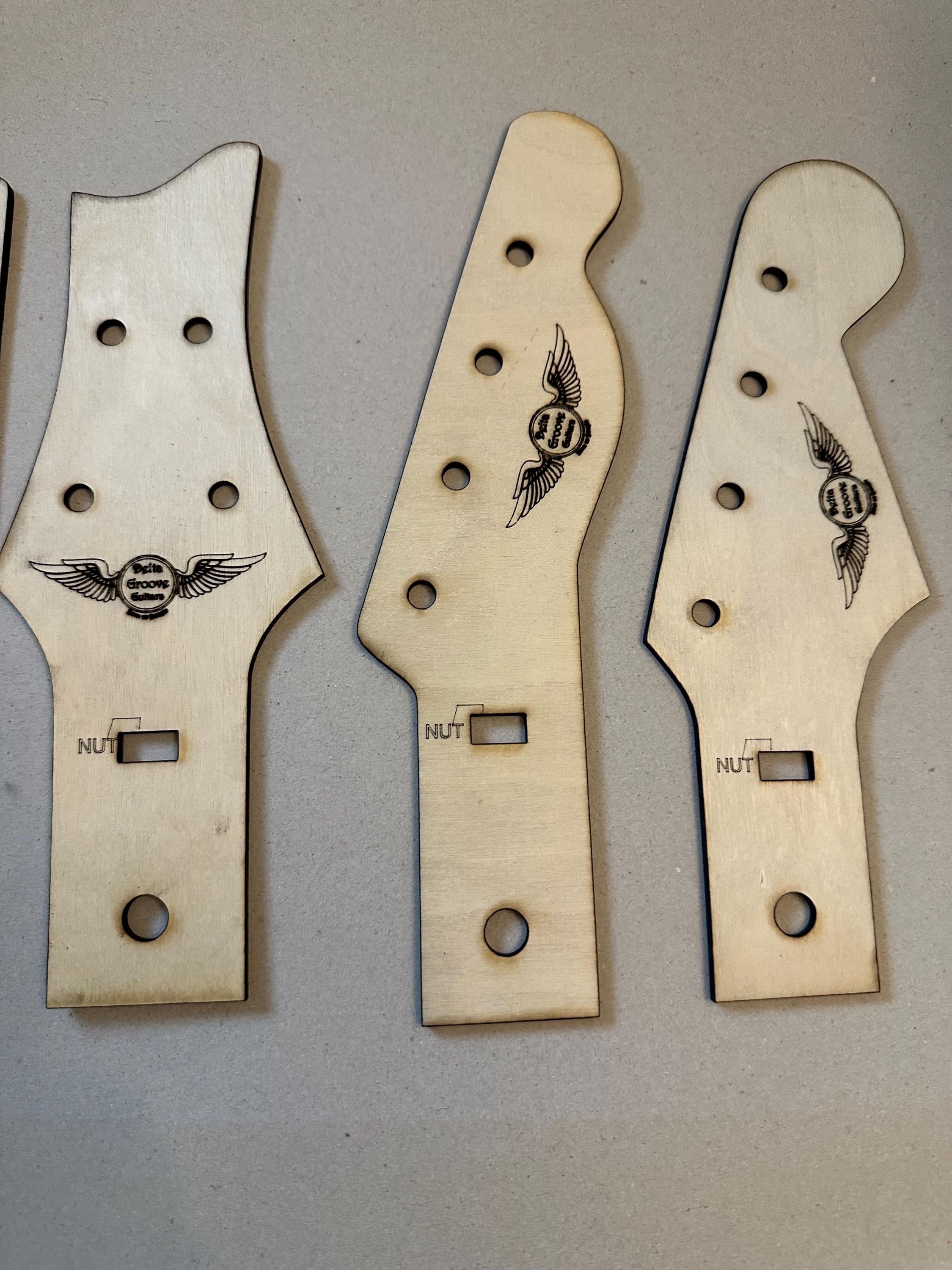 Set of 5 Cigar Box Guitar 4 String Headstock Templates - Etsy