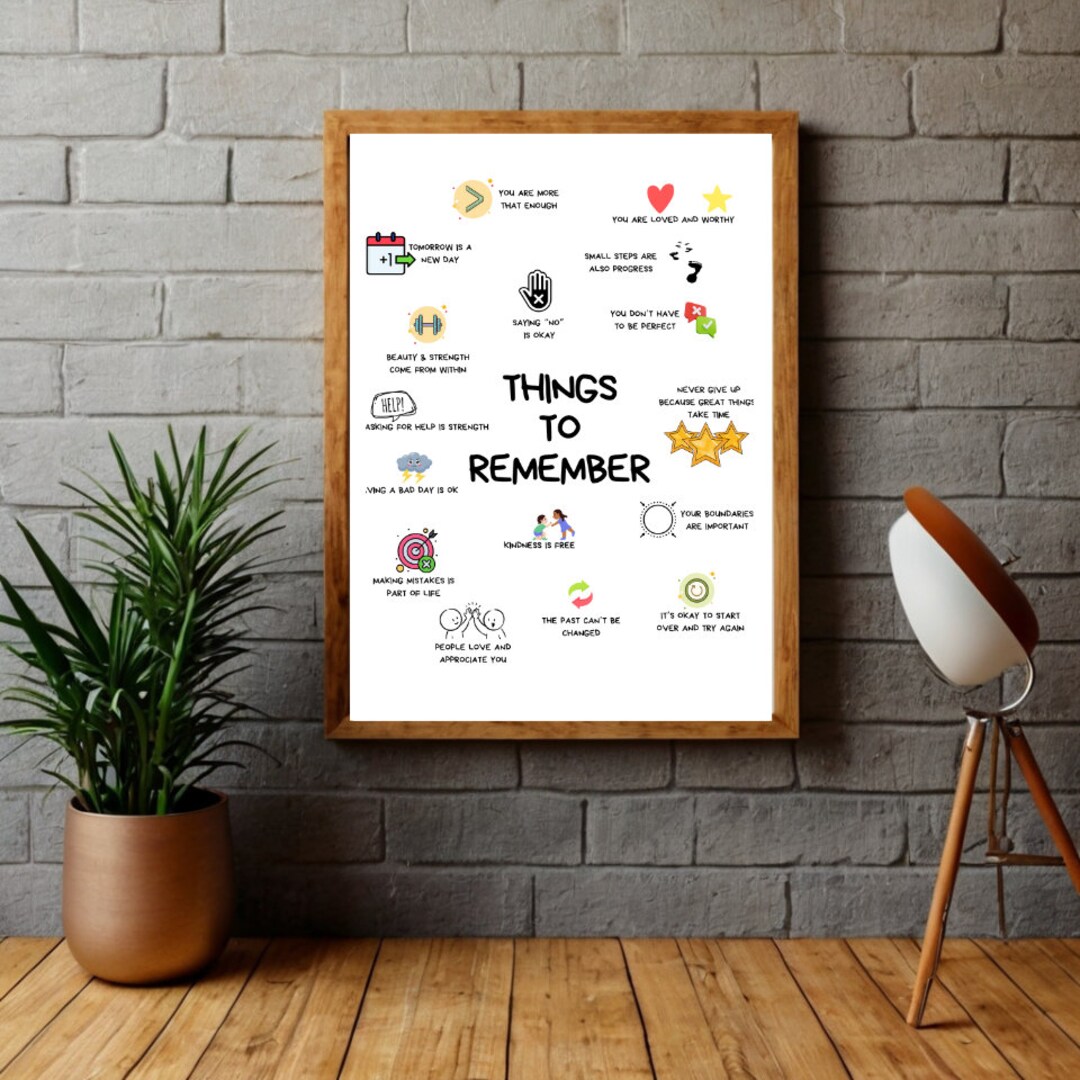 Things to Remember Therapy Office Decor School Counselor CBT DBT ...