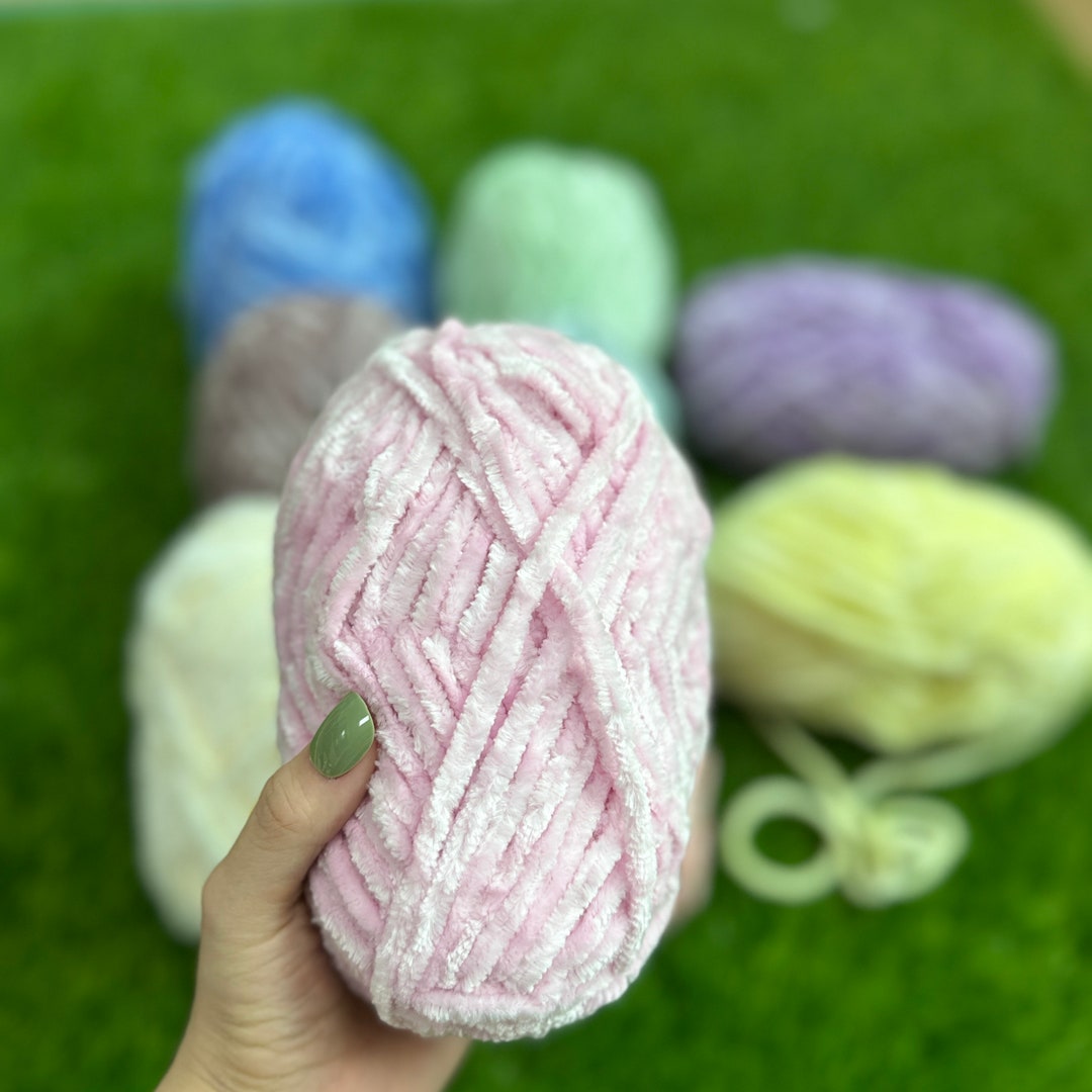 Crochet Chenille Yarn Cozy, 100 Gram Plush Yarn, Diy Scarf Yarn ...