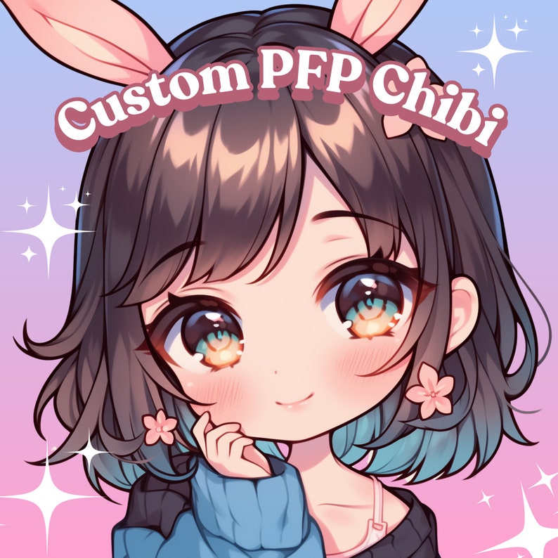 Custom PFP Chibi, Personalized Chibi Icon, Custom Chibi Portrait, Chibi ...