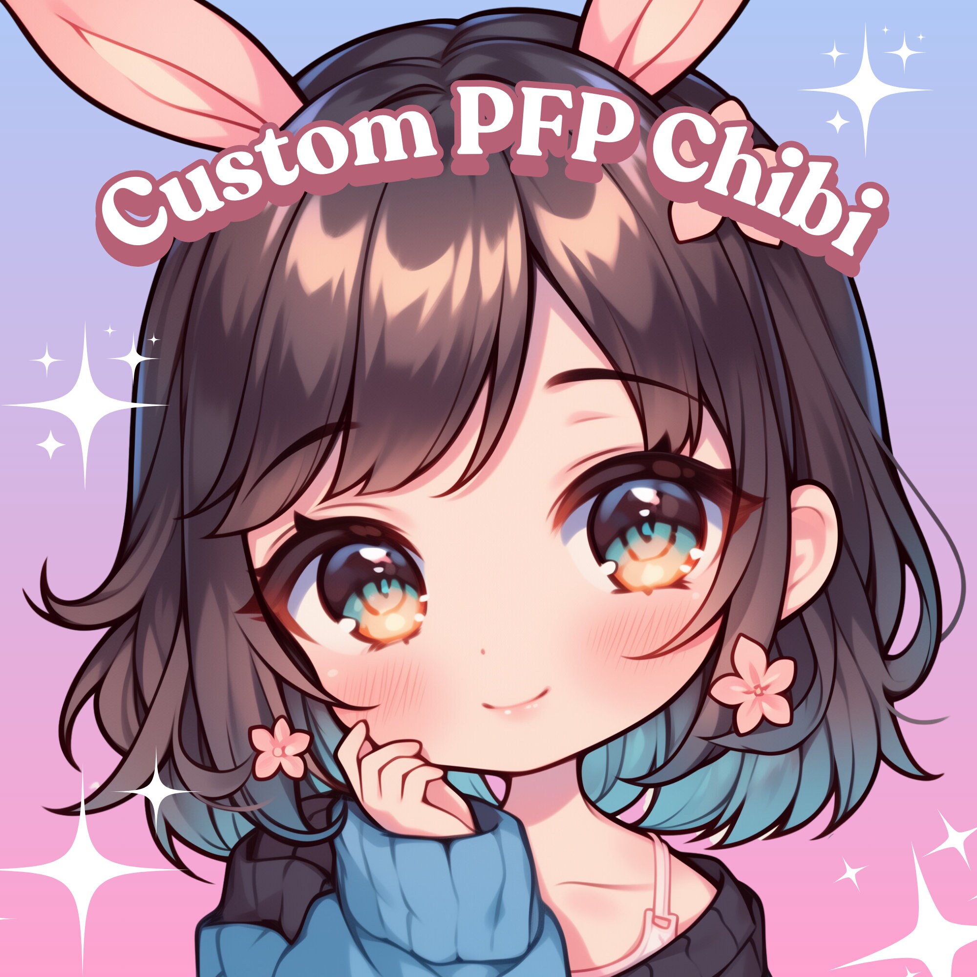 Custom PFP Chibi, Personalized Chibi Icon, Custom Chibi Portrait, Chibi ...