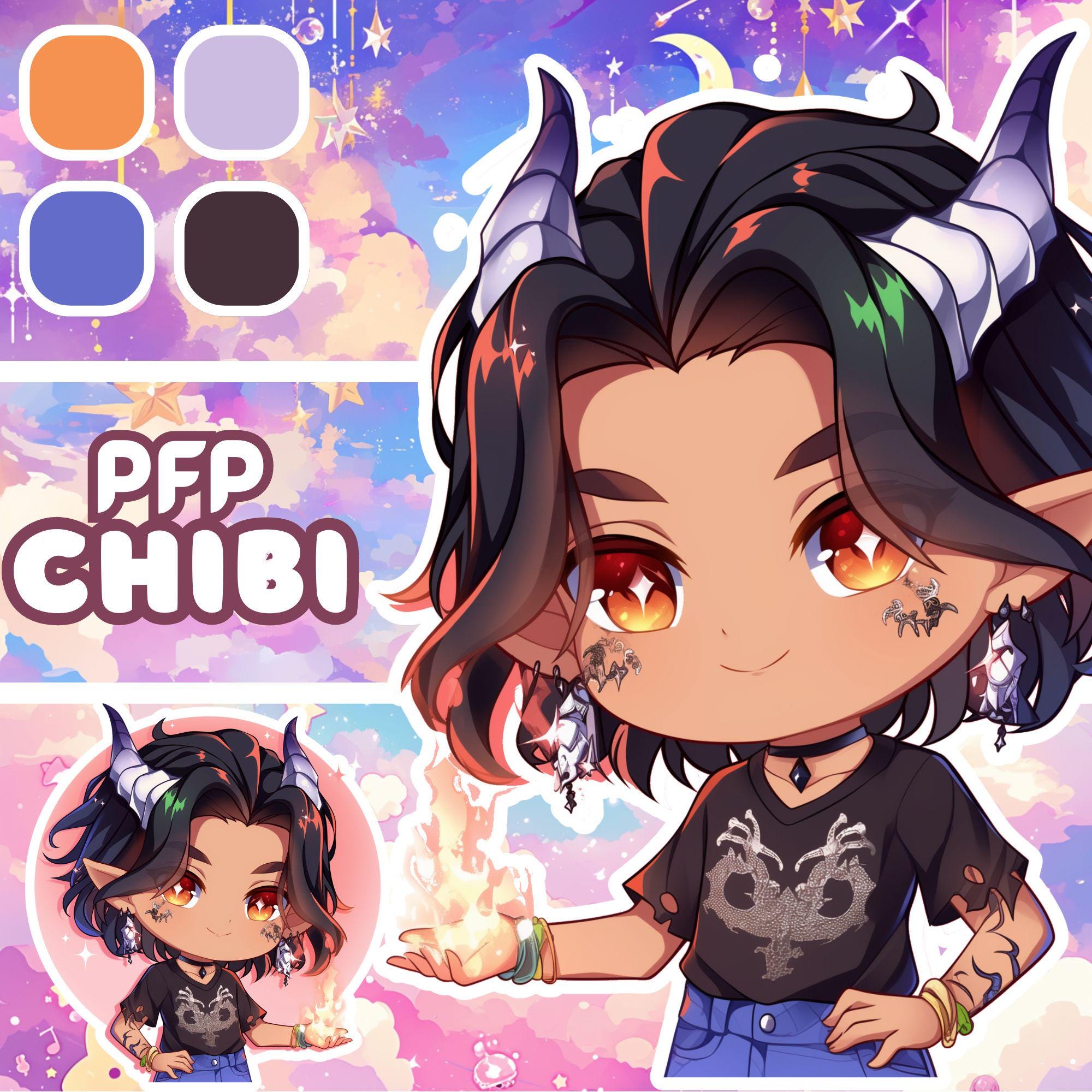 Custom PFP Chibi, Personalized Chibi Icon, Custom Chibi Portrait, Chibi ...