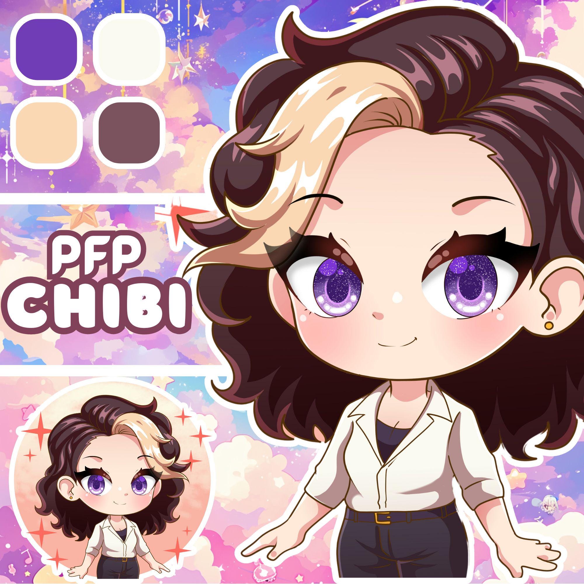 Custom PFP Chibi, Personalized Chibi Icon, Custom Chibi Portrait, Chibi ...
