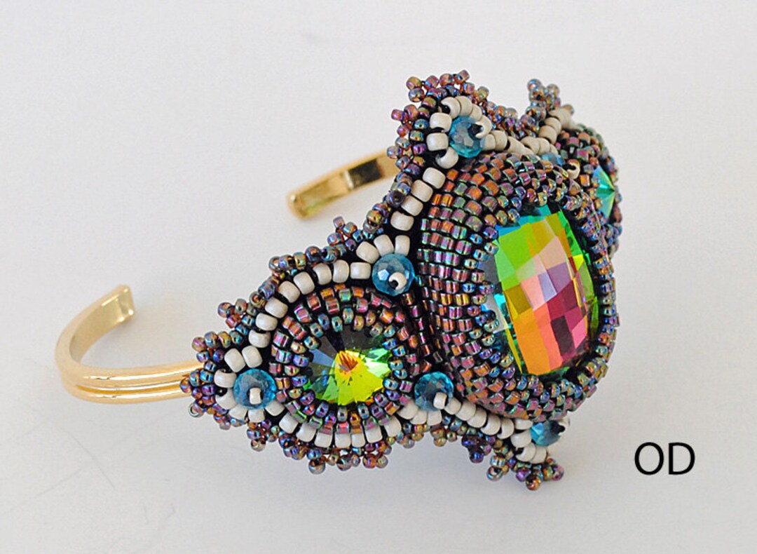 Natasha. Embroidery Bracelet. Available in Green and Brown Colors - Etsy