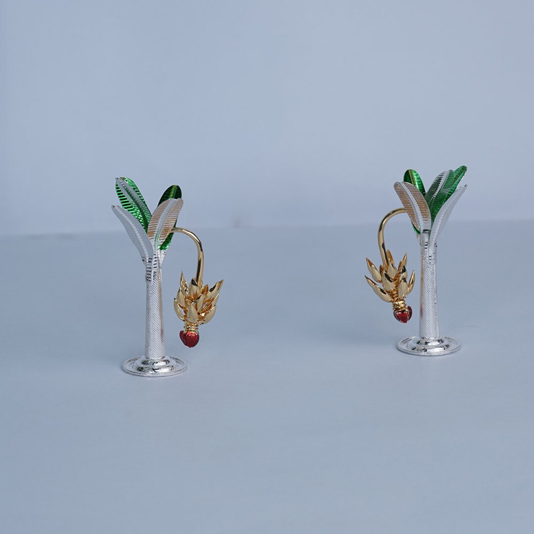 Pure Silver Banana Tree Big, Silver Banana Plant for Pooja for ...
