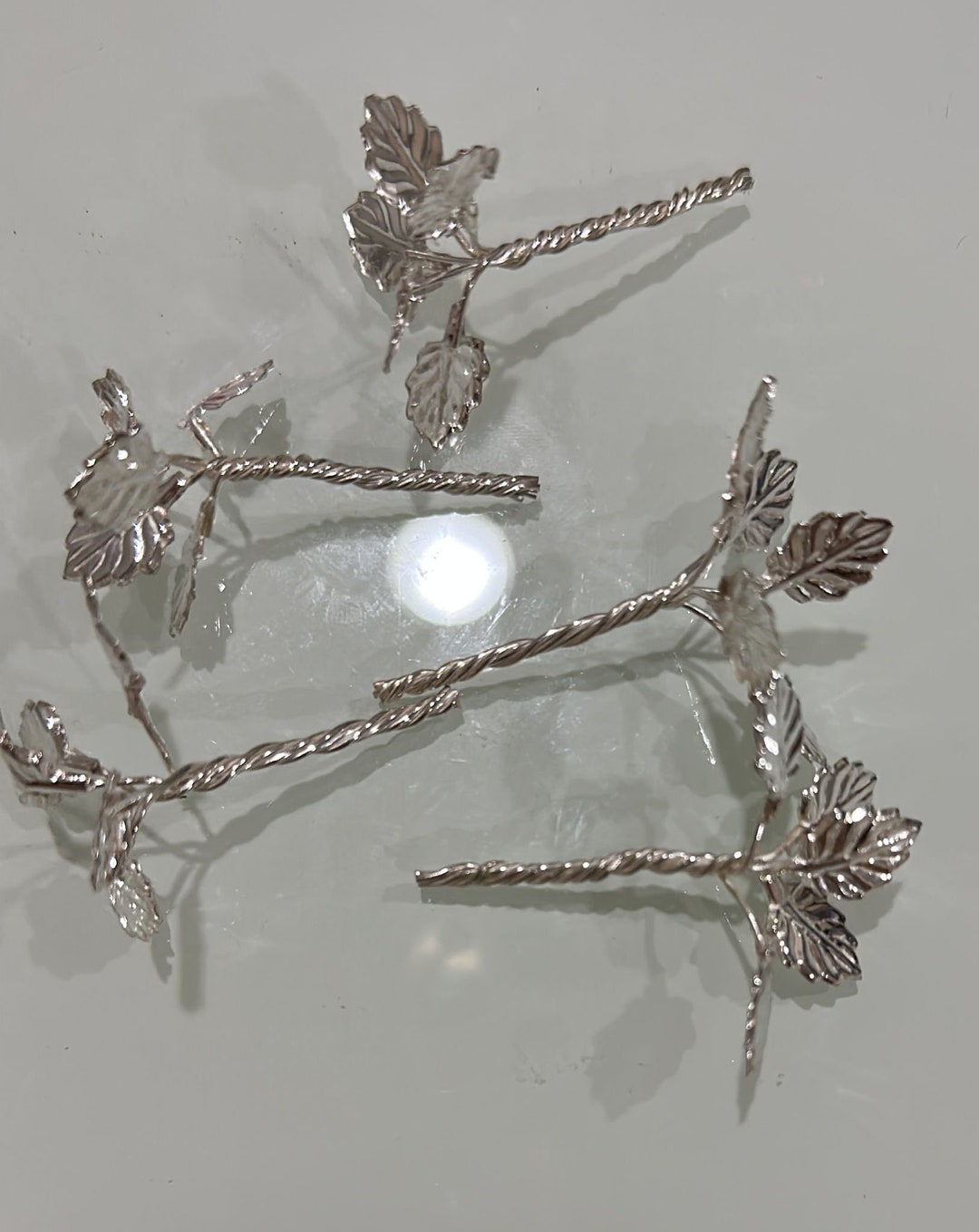 Pure Silver Tulsi Dalam 10g Pack of 5 , Tulasi Dala Set of 5, Tulasi ...