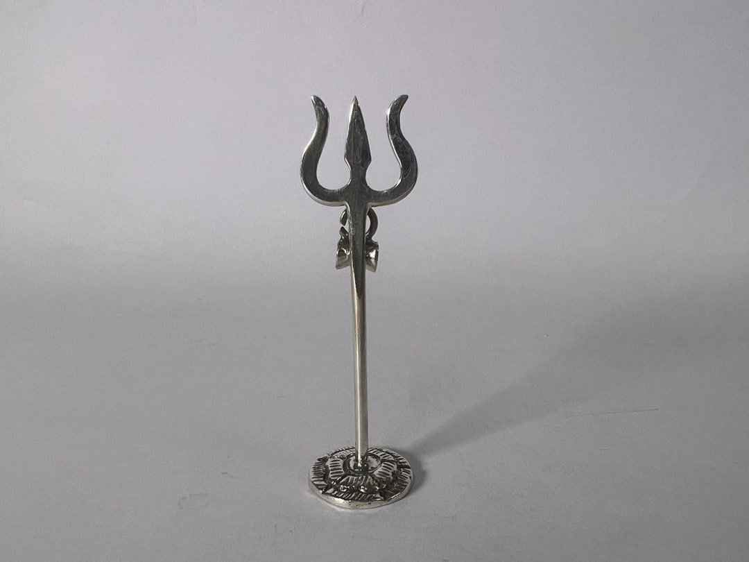 Pure Silver Trishul Antique Idol 20g, Pure Silver Shiv Ji Trishul ...