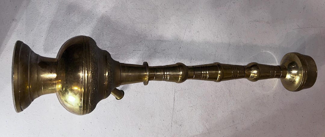Antique Ornate Middle Eastern Brass Handcrafted Fine Engraved Hookah ...