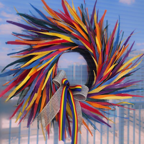 Rainbow Wreath - Etsy