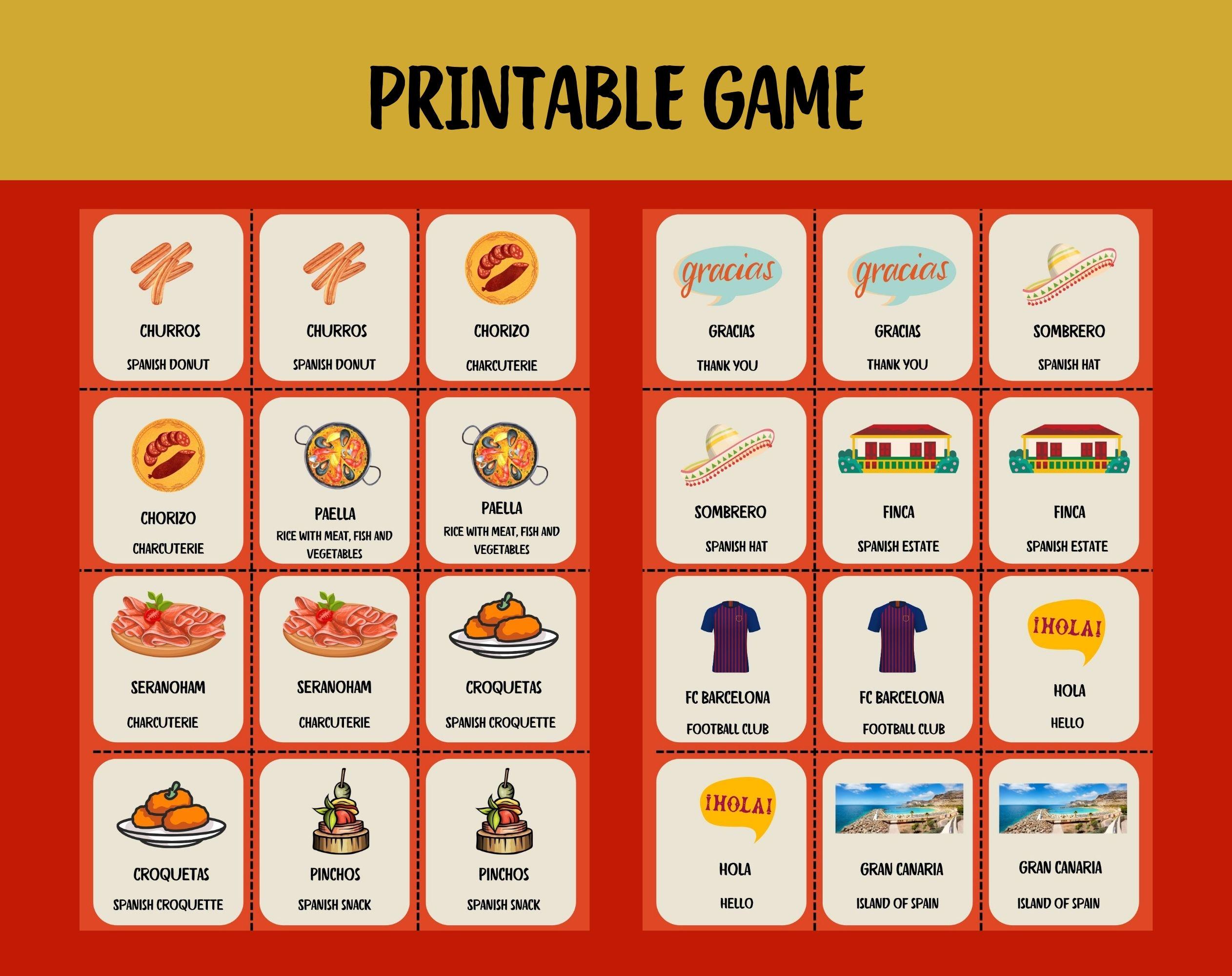Spanish Memory Game Printable | Learning Spanish for Kids | Educational ...