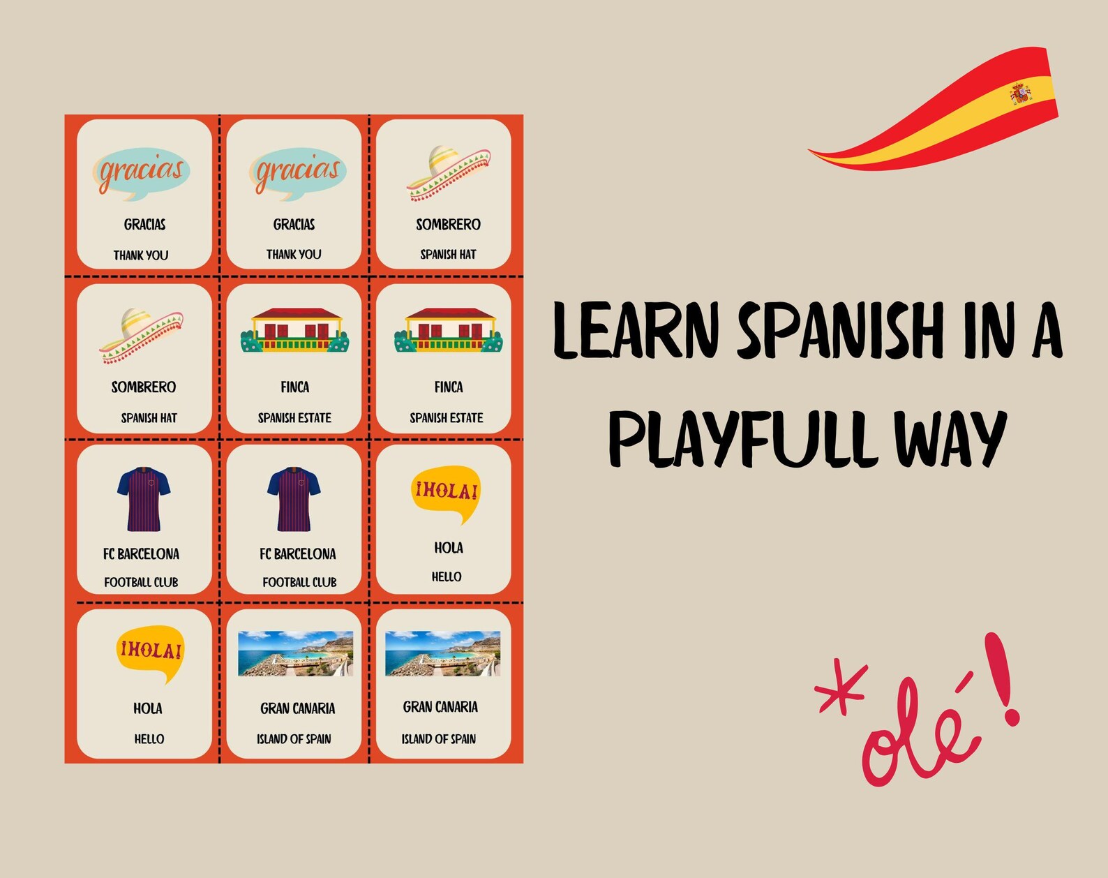 Spanish Memory Game Printable for Kids – Learn Spanish Culture ...