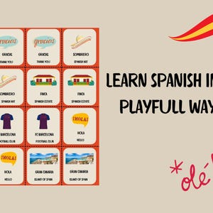 Spanish Memory Game Printable for Kids – Learn Spanish Culture ...