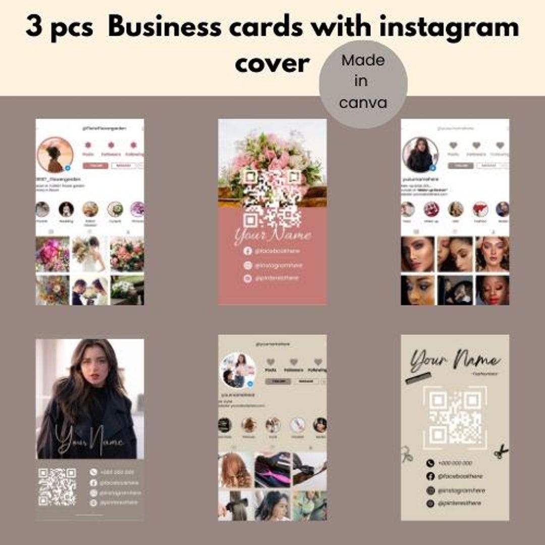 Stylish Instagram Business Cards | Instagram Business Cards | DIY Canva ...