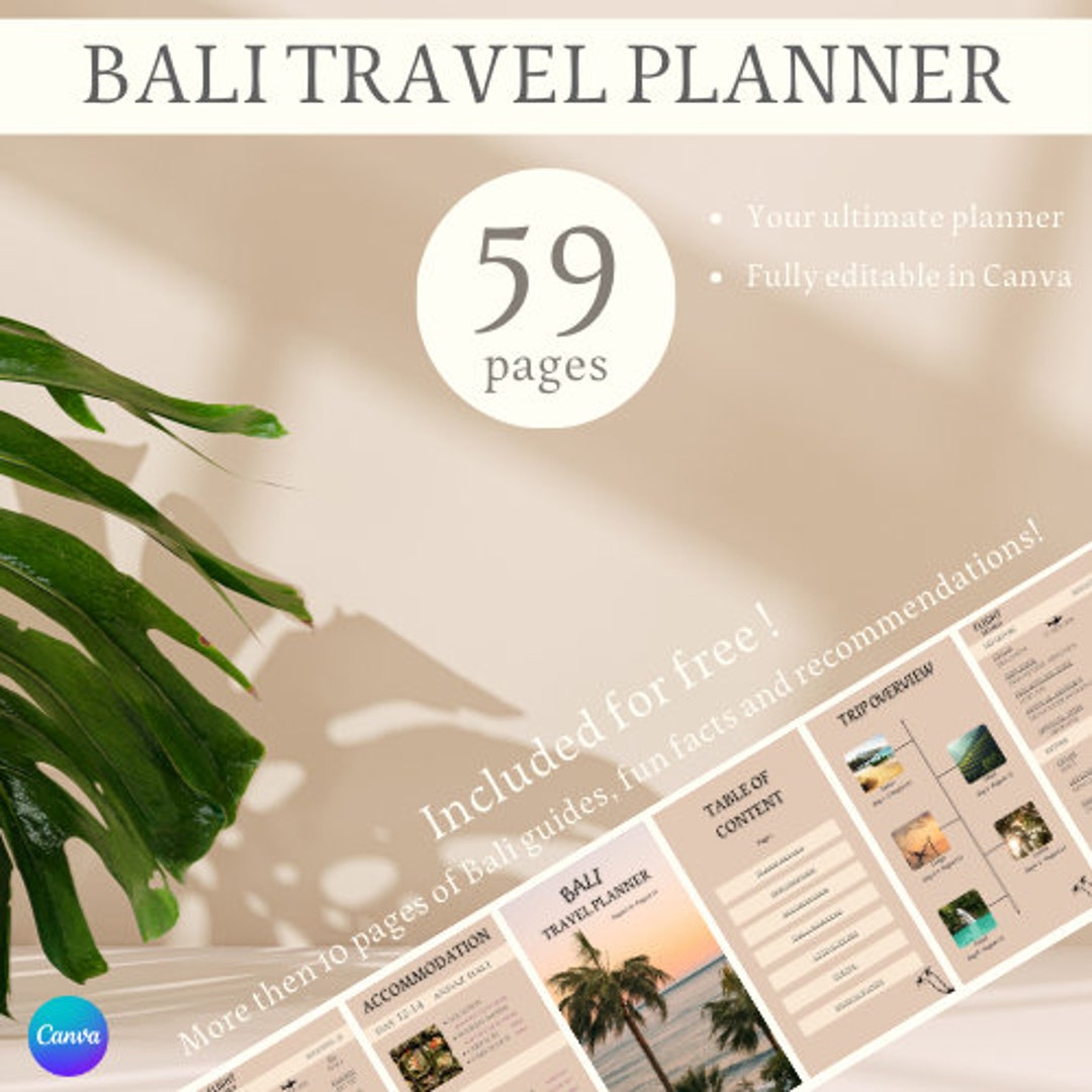 Bali Guide | Editable on Canva | Digital Travel Schedule | Digital ...
