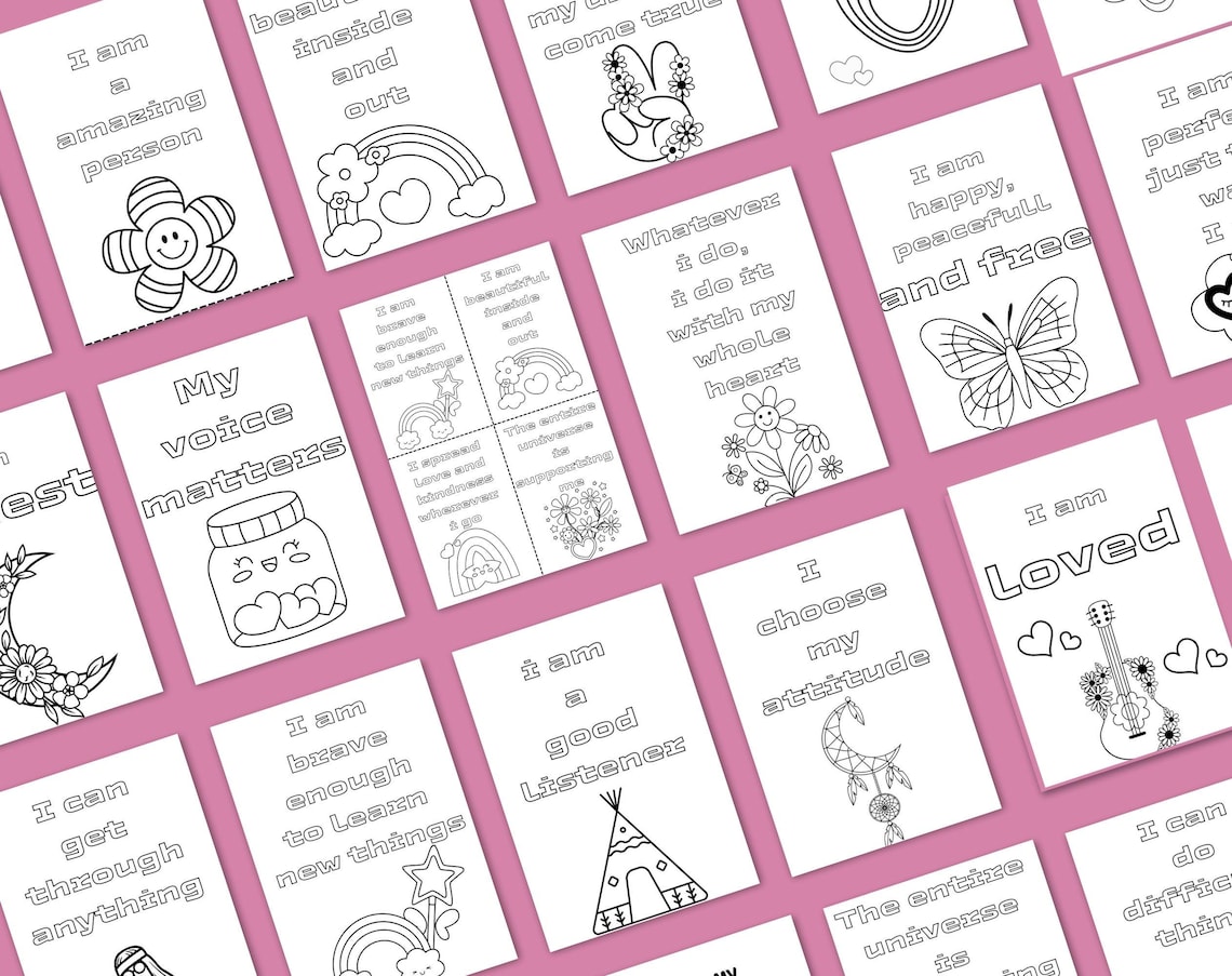 Positive Affirmation Cards to Color for Kids - Printable Daily ...