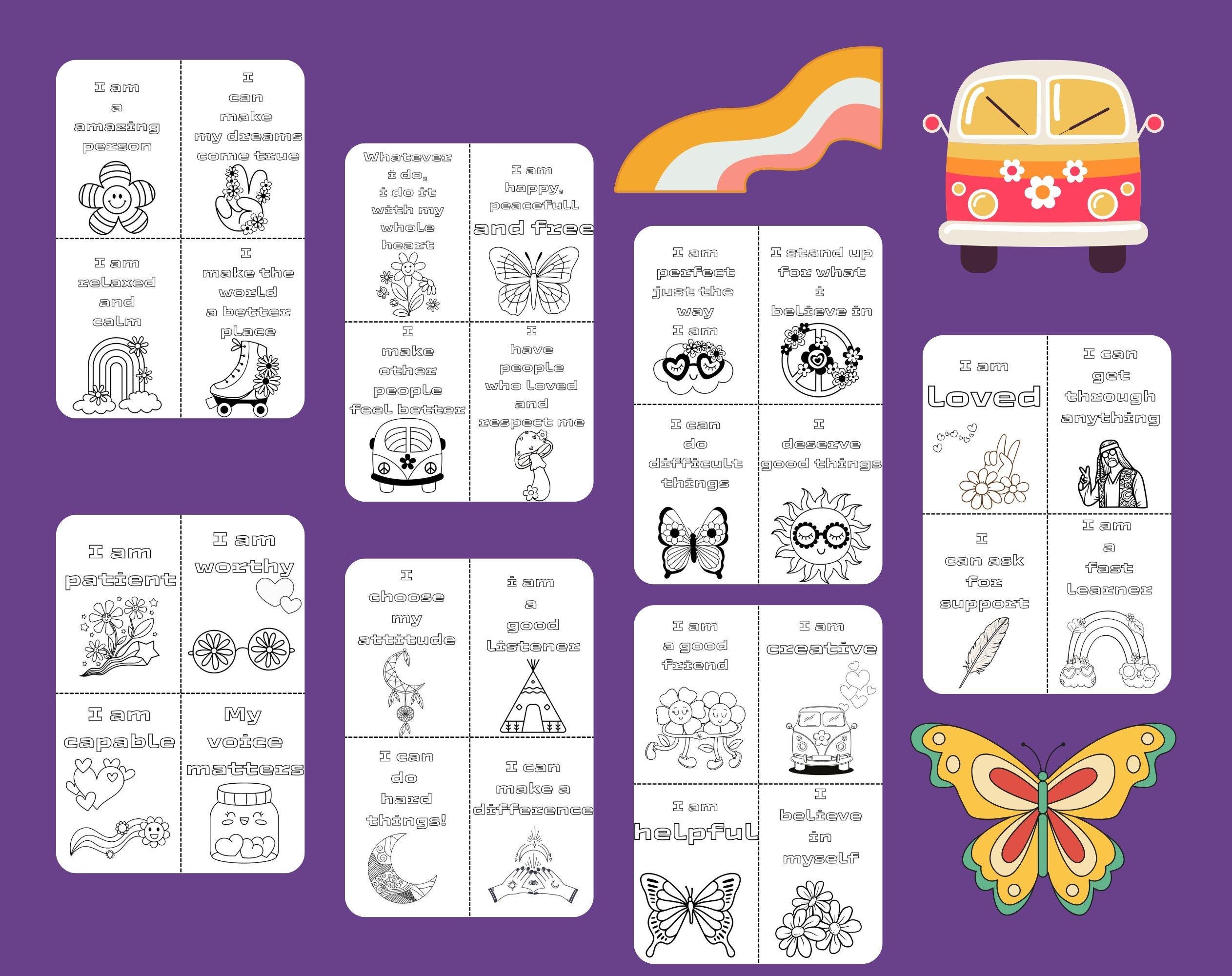Positive Affirmation Cards to Color for Kids - Printable Daily ...
