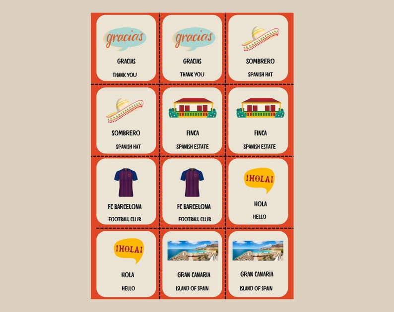 Spanish Memory Game Printable | Learning Spanish for Kids | Educational ...