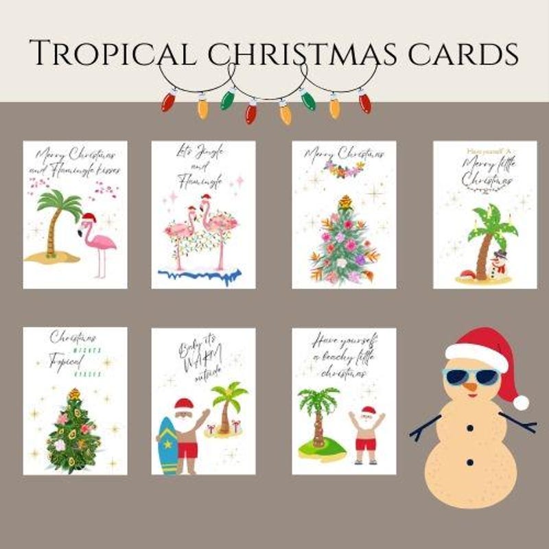 Tropical Christmas Card - Etsy