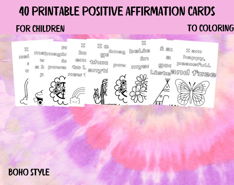 Positive Affirmation Cards to Color for Kids - Printable Daily ...