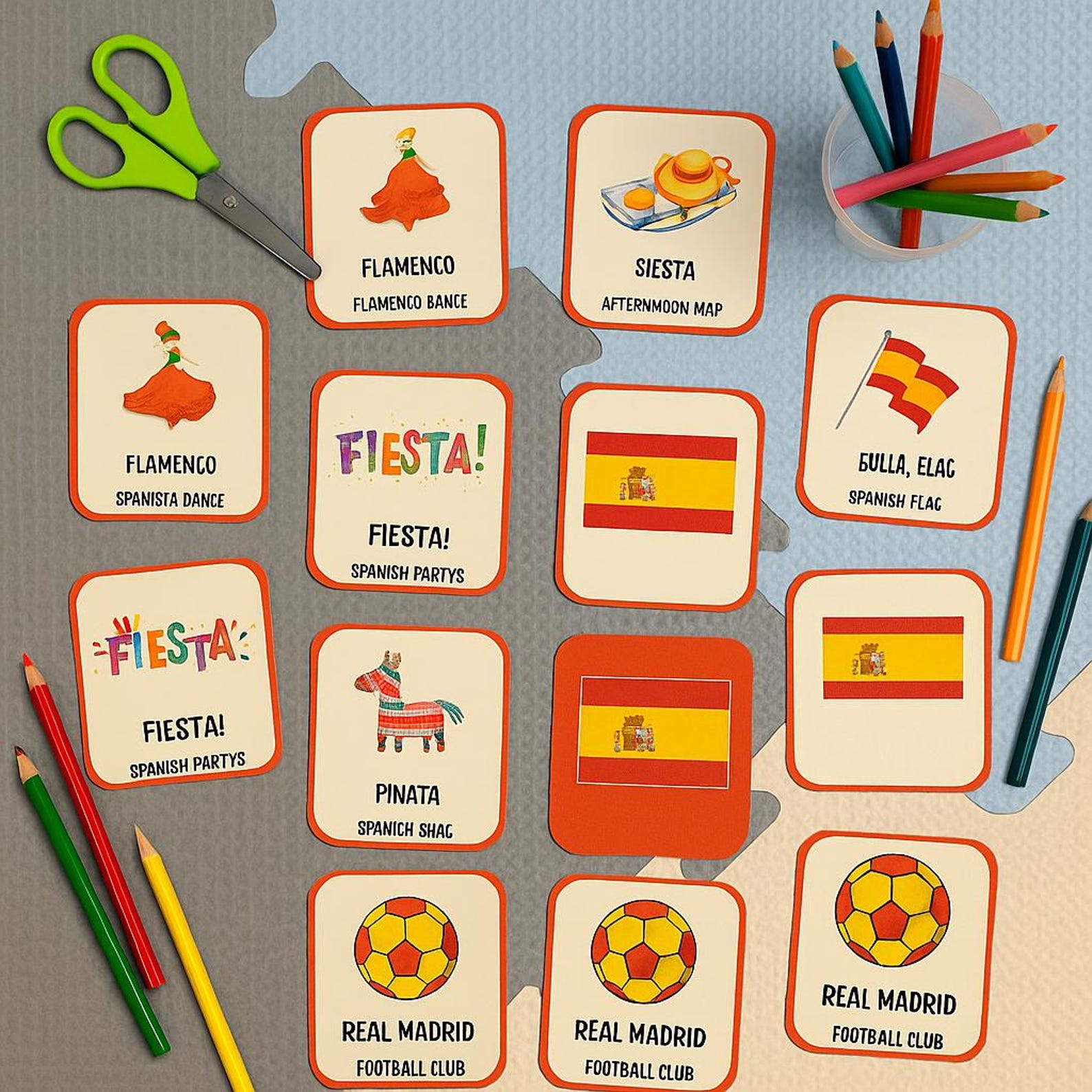 Spanish Memory Game Printable for Kids – Learn Spanish Culture ...