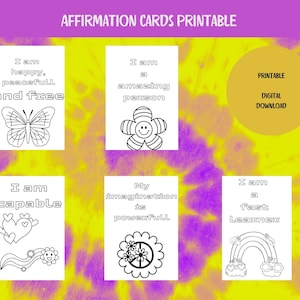 Positive Affirmation Cards to Color for Kids - Printable Daily ...