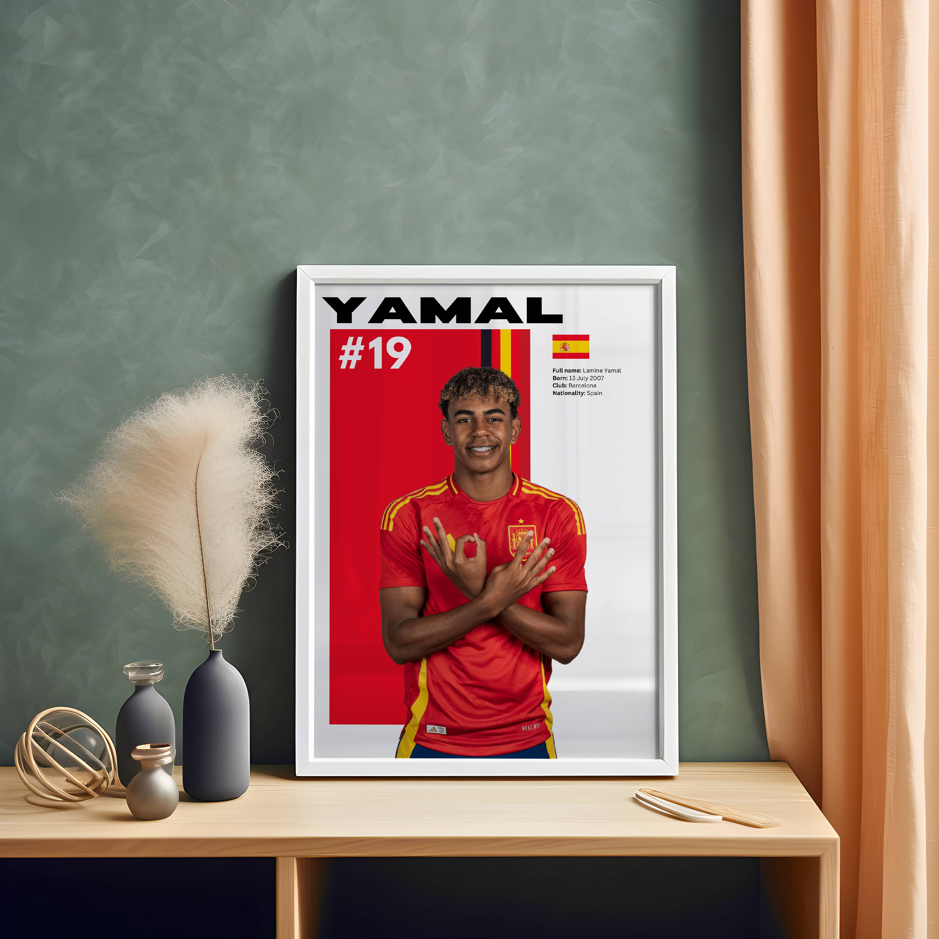 Lamine Yamal Poster, Spain, Soccer Art Print A4 A3 A2 A1, Wall Art ...
