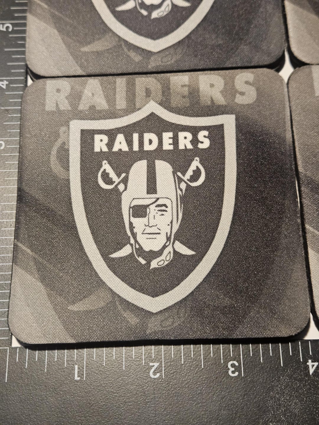 Las Vegas/oakland/raiders - 4pc Square Soft Neoprene Fabric Coasters W ...