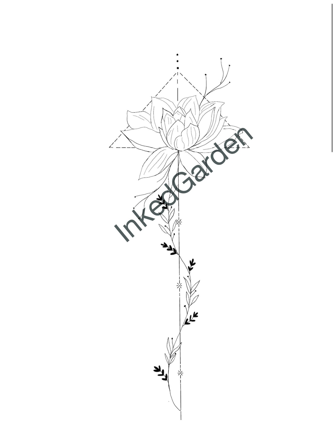 Lotus Spine Tattoo Design - Etsy