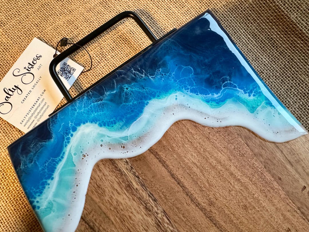 Ocean Resin Art Charcuterie Cheese Serving Board. Perfect for Home ...