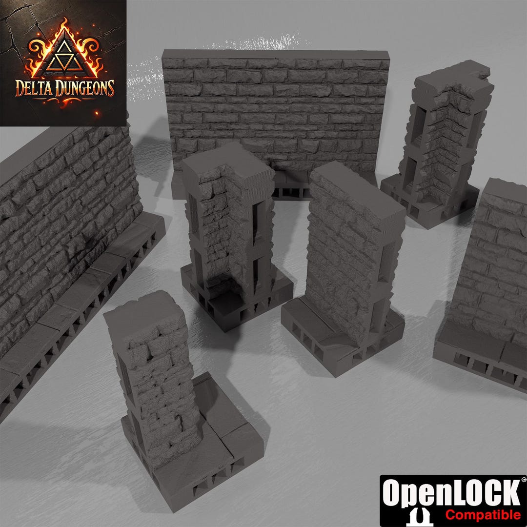 Openlock Prison Walls on Centered Floor Tiles Digital Download 3D ...