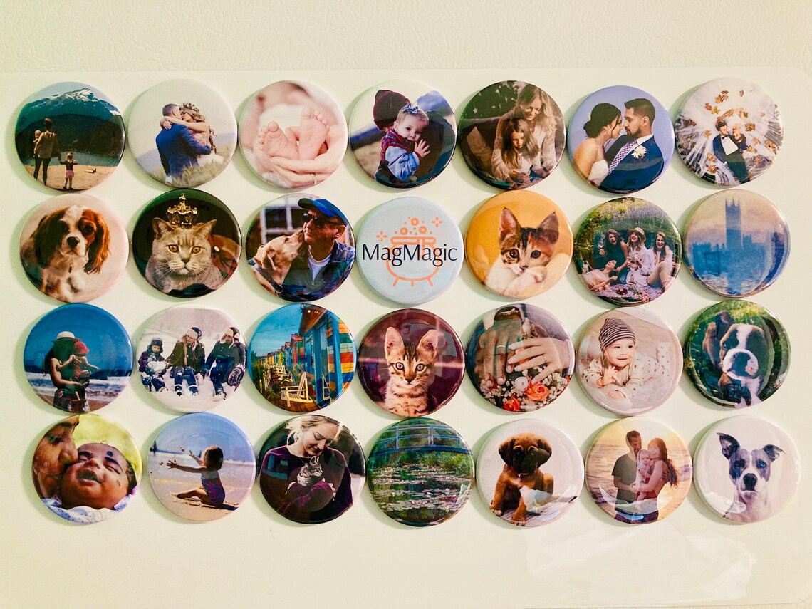 Personalized Photo Magnets, 2.25 Inch, Round, Custom and Hand Made ...