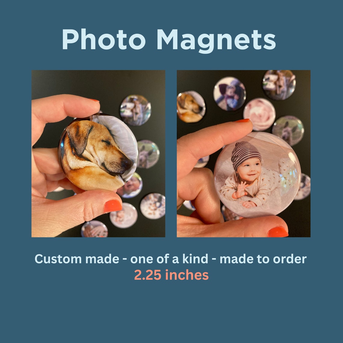 Personalized Photo Magnets, 2.25 Inch, Round, Custom and Hand Made ...