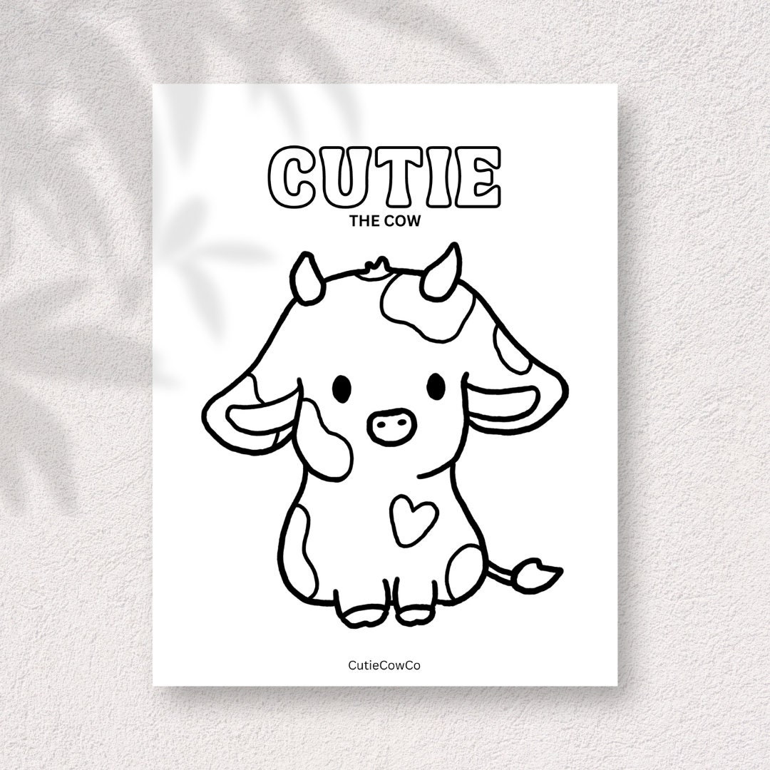 Cute Cow Coloring Page, Preschool Pre-k + Kindergarten Learning ...