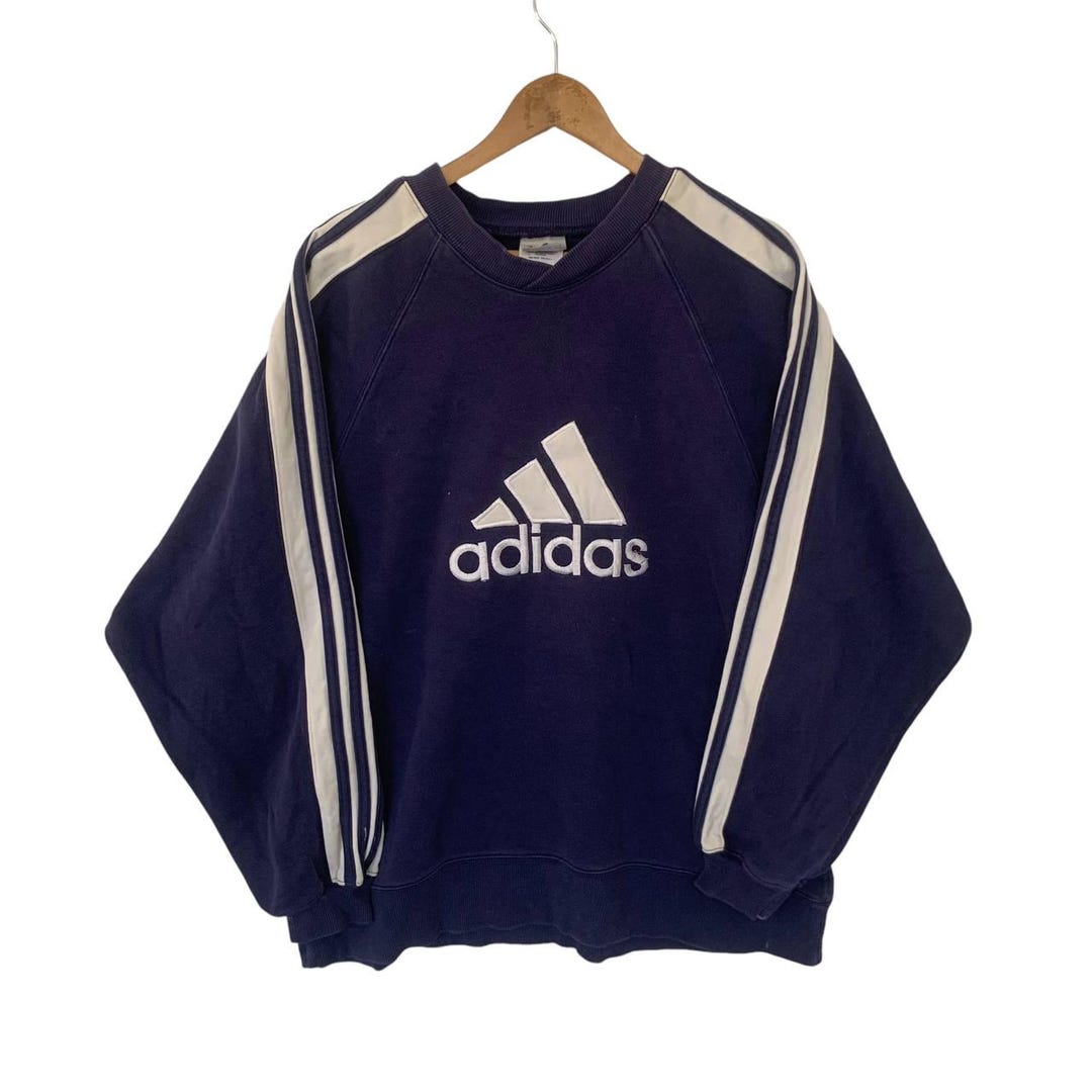 Adidas Vintage Three Stripe 90s Big Logo Rare Large - Etsy