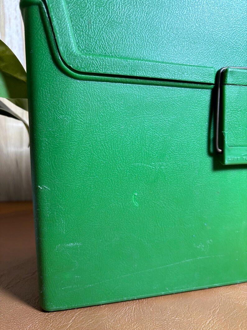 Vintage Plastic Letter File Folder Box With Handle Avocado Green 1972 ...