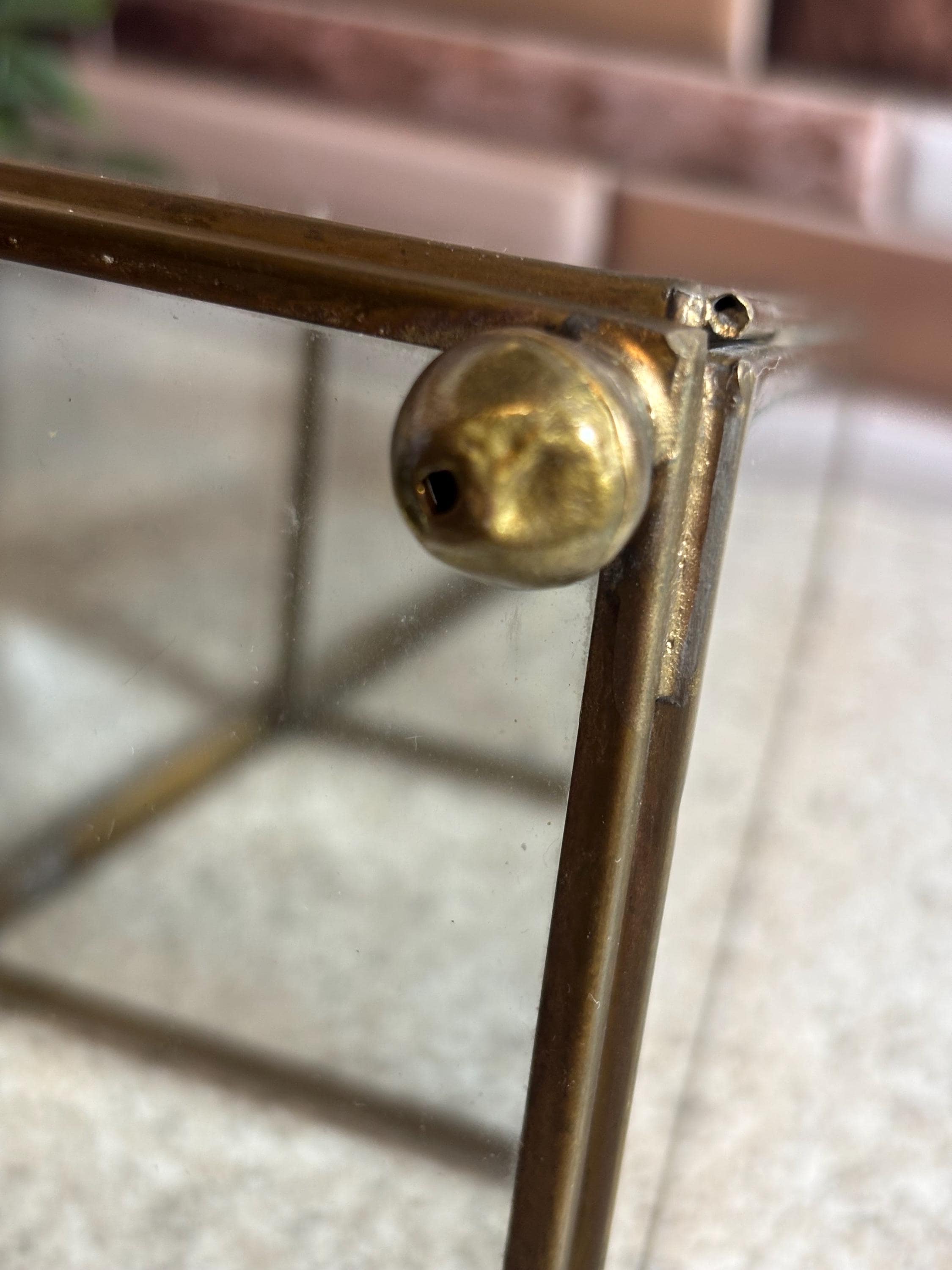 Vintage Brass Pyramid Glass Triangle Display Case With Latch Gold Tone ...