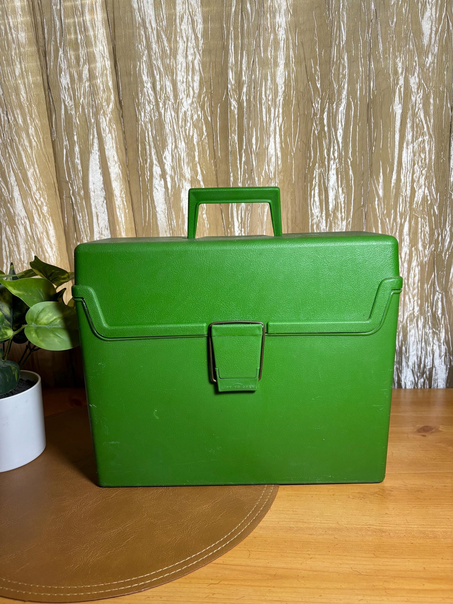 Vintage Plastic Letter File Folder Box With Handle Avocado Green 1972 ...