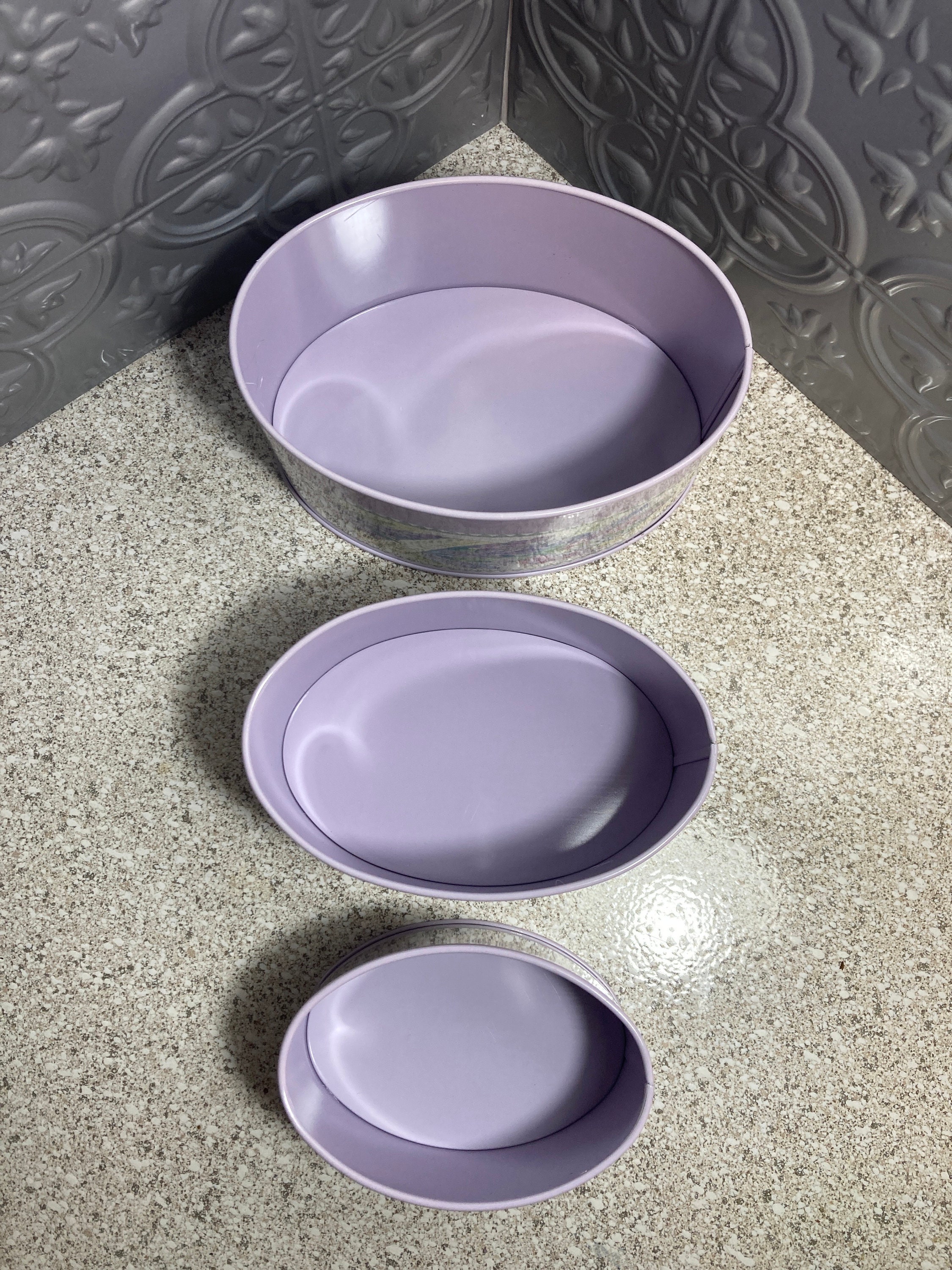 Vintage Tins With Lids Solly’s Choice Brenda Walton Floral Lavender ...