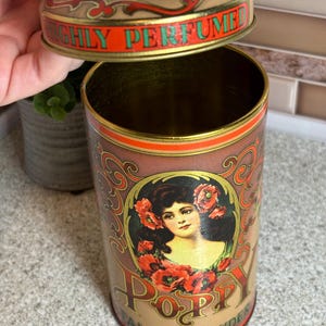 Vintage Daher Tin With Lid Poppy Highly Fragranced Talcum Powder ...