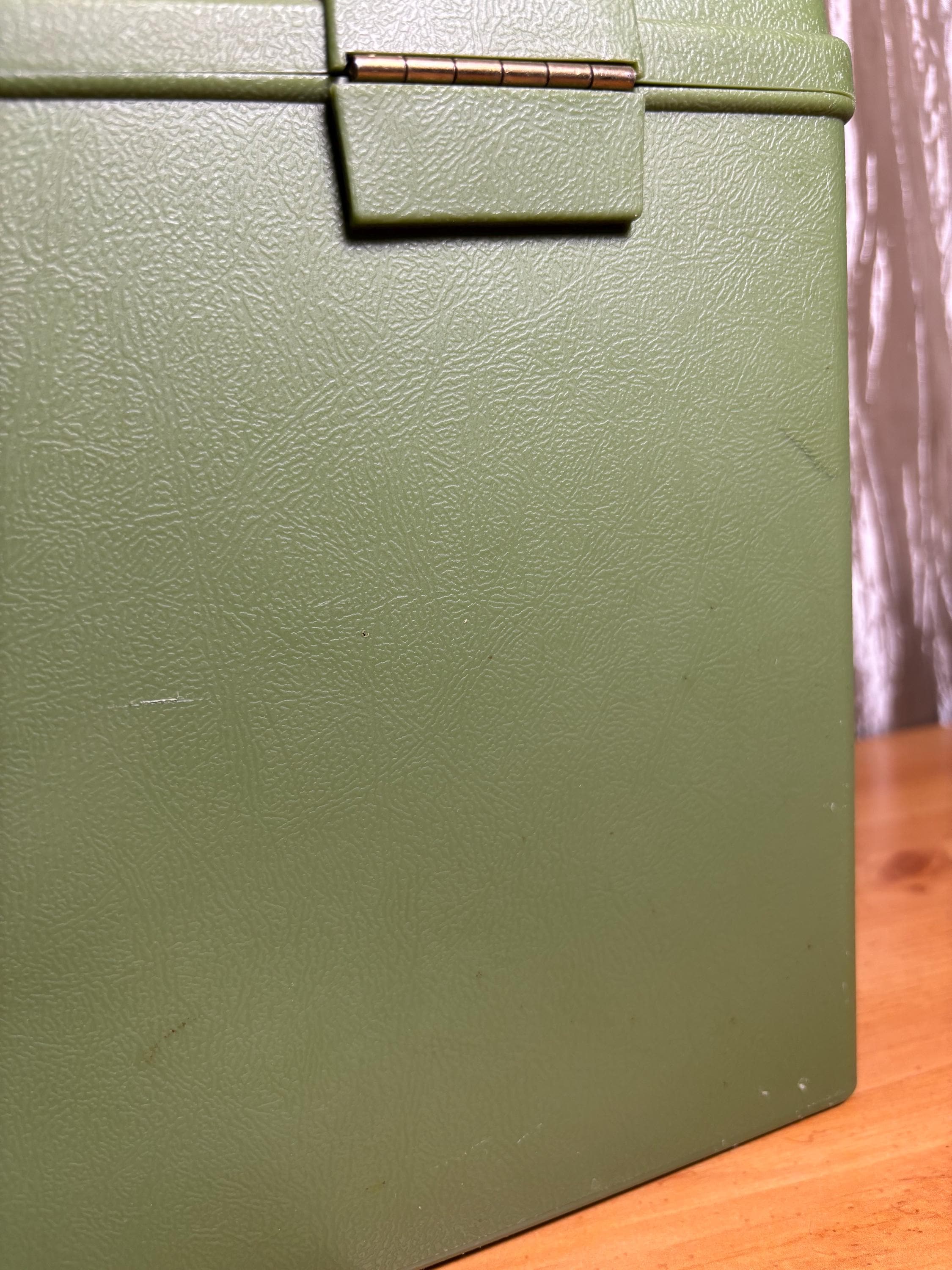 Vintage Plastic Letter File Folder Box With Handle Dark Green 1972 ...