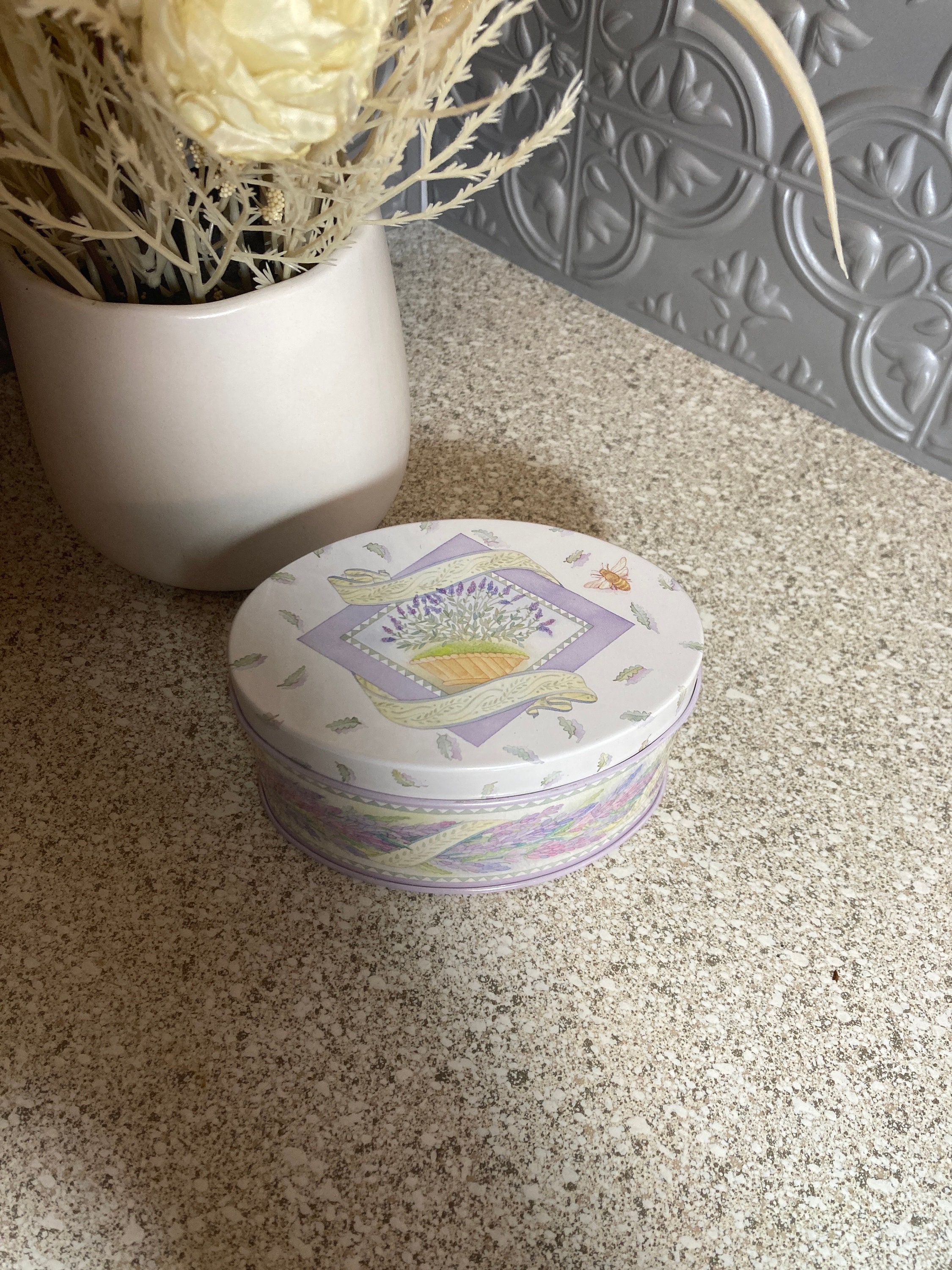 Vintage Tins With Lids Solly’s Choice Brenda Walton Floral Lavender ...