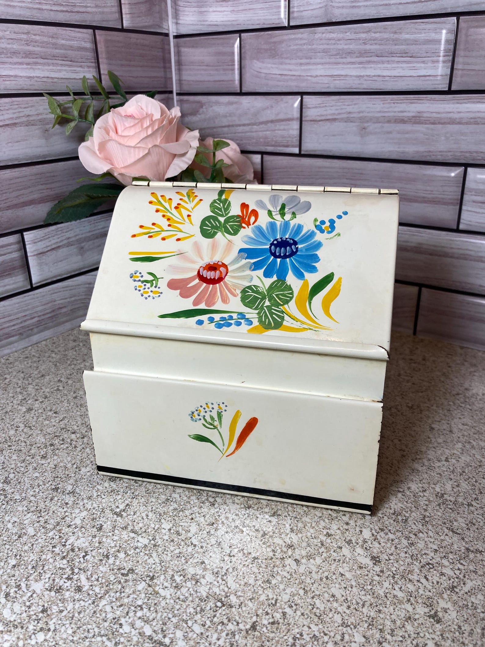 Vintage Metal Recipe Box Ransburg Wall Mounted Recipe Box With Pen ...