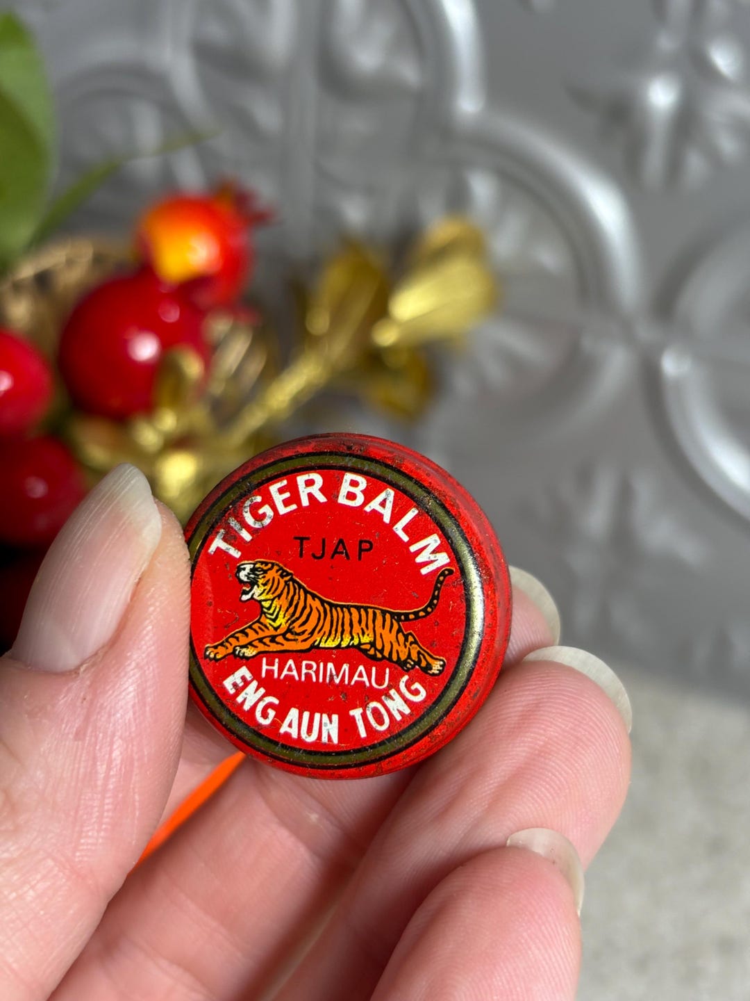 Vintage Tiger Balm Red Tin Container Sampler Size Mini Medicinal ...