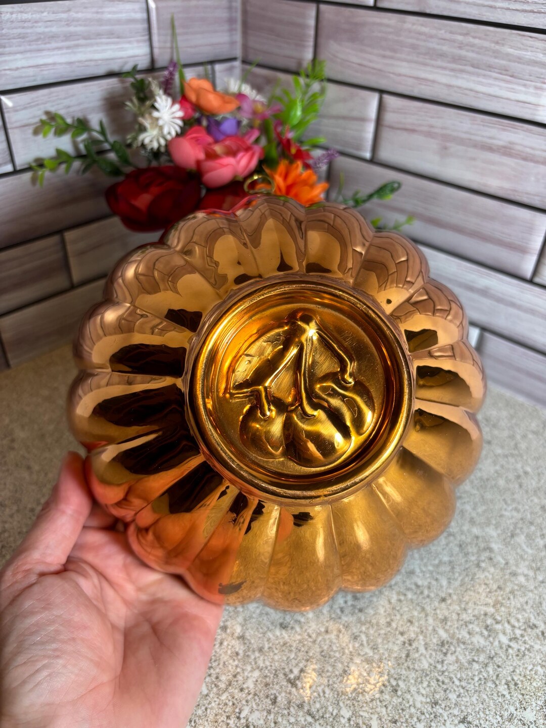 Vintage Copper Cherry Mold With Scalloped Edges Heavy Copper Deep ...