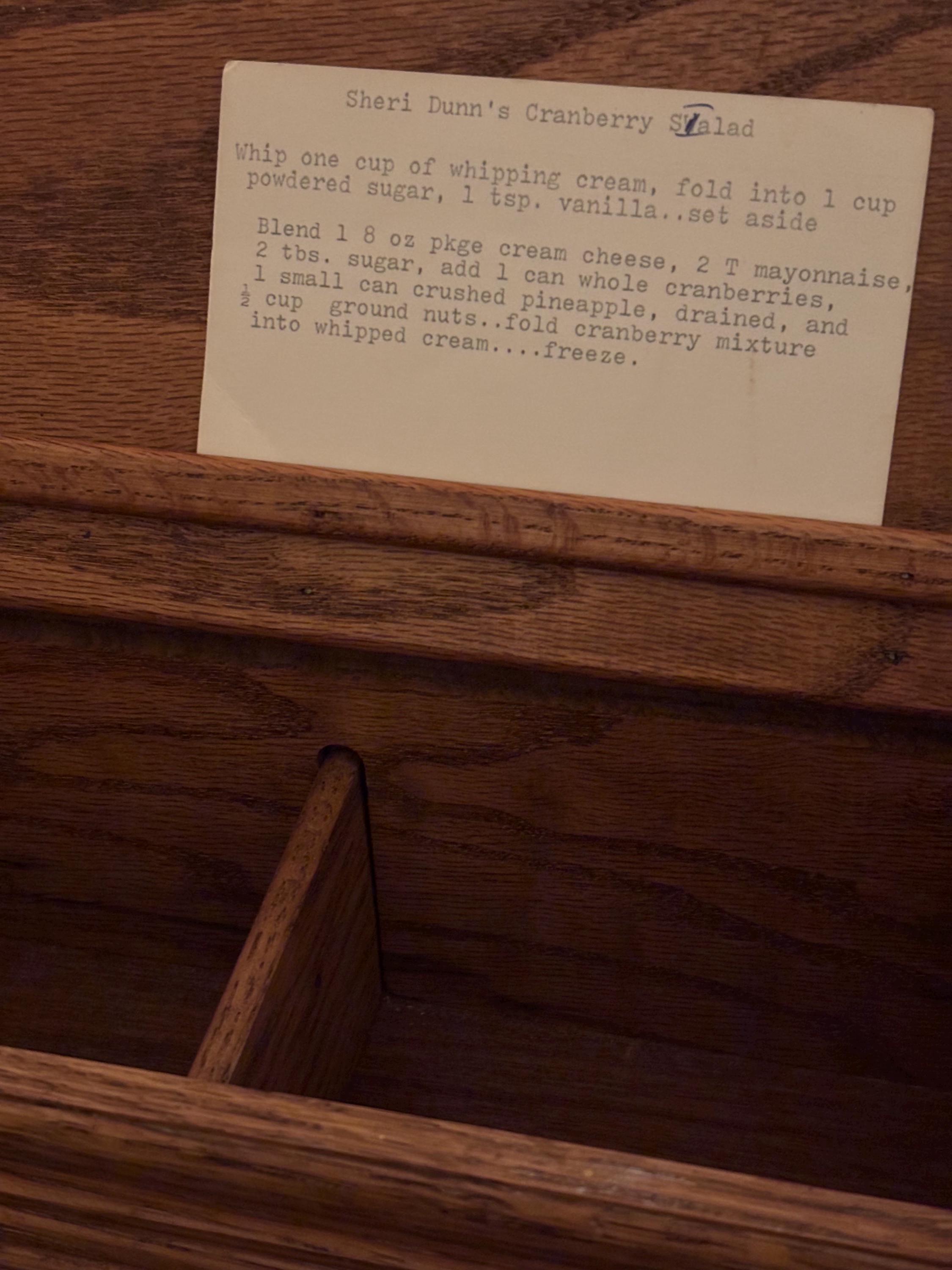 Vintage Solid Wood Double Recipe Box With Hinged Lid & Recipe Card Slot ...