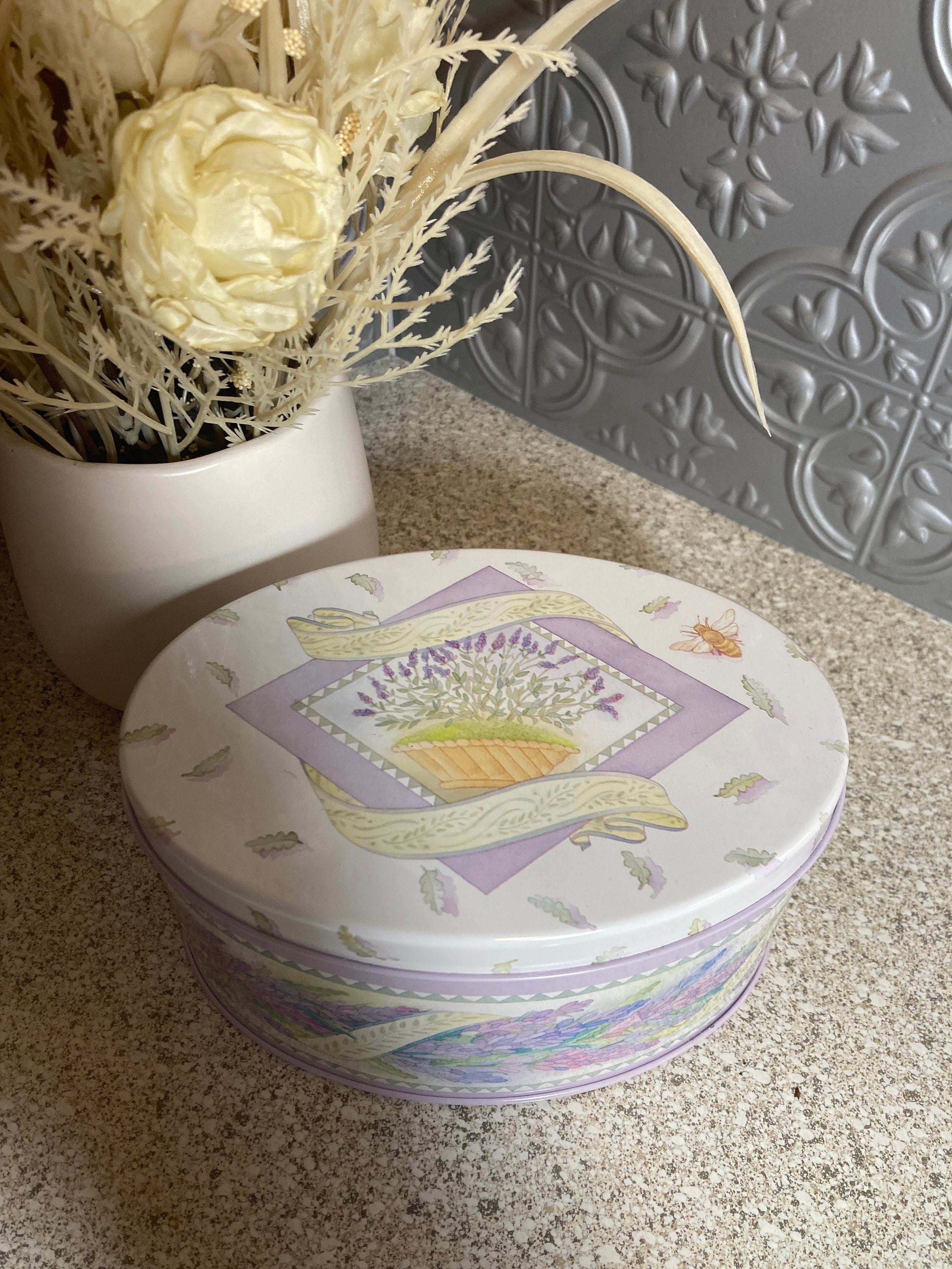 Vintage Tins With Lids Solly’s Choice Brenda Walton Floral Lavender ...