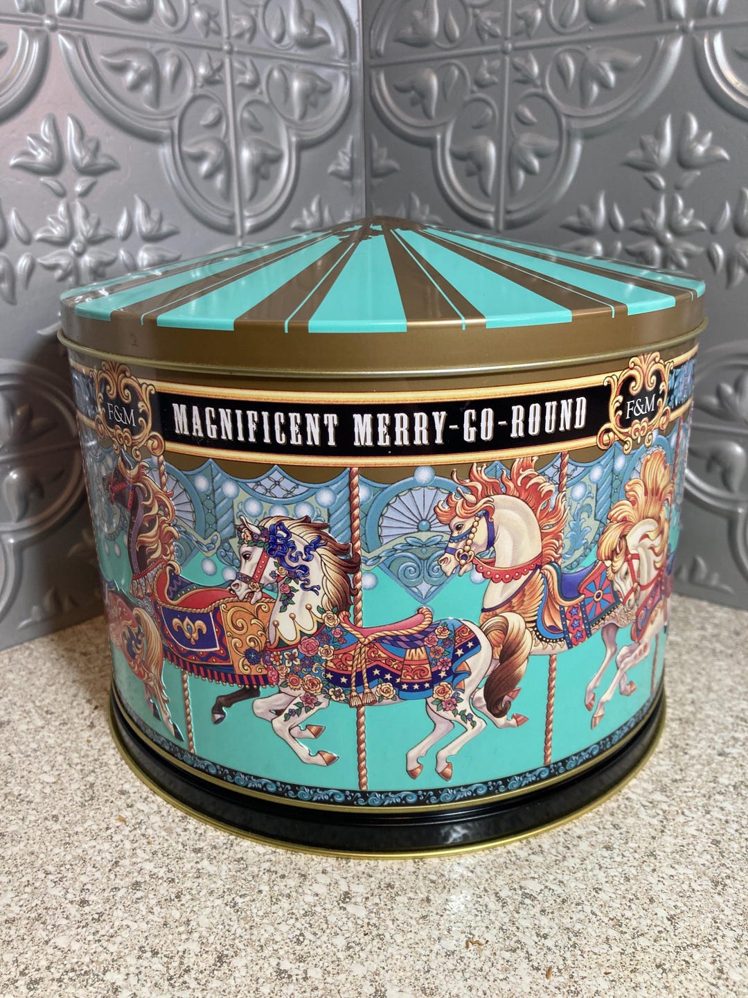 Fortnum & Mason Magnificent Merry Go Round Musical Biscuit Tin Empty ...