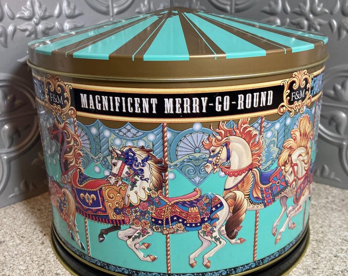 Fortnum & Mason Magnificent Merry Go Round Musical Biscuit Tin Empty ...